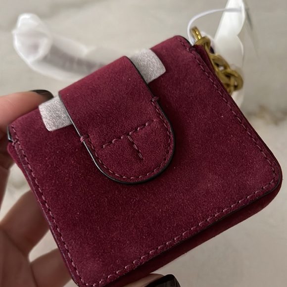Tory Burch | Bags | 28 New Tory Burch Wallet Key Chain Burgundy Suede ...
